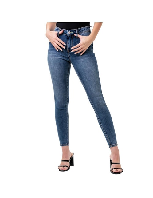 Jeans skinny Balam deslavado corte cintura alta para mujer 1
