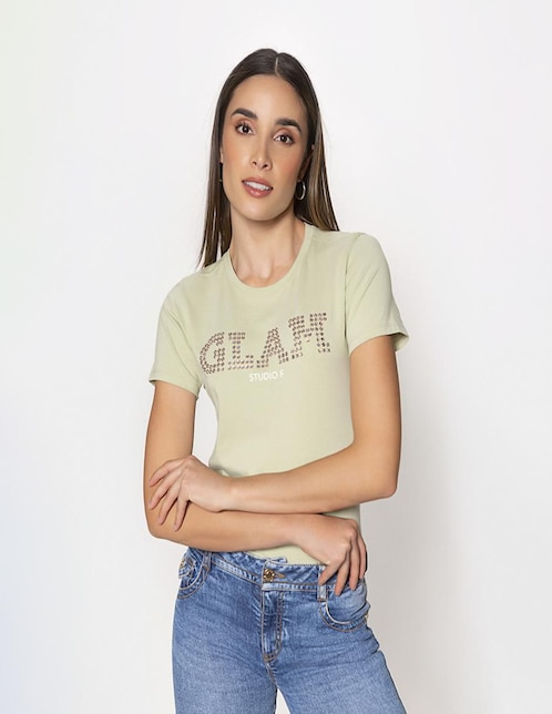 Playera manga corta Studio F cuello redondo para mujer 1