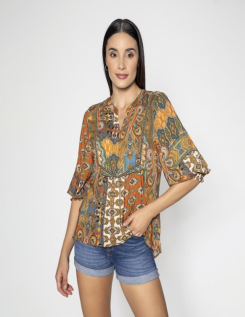 Blusa Studio F manga 3/4 para mujer 1