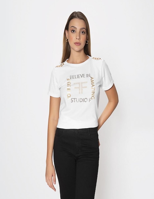 Blusa Studio F manga corta para mujer 1