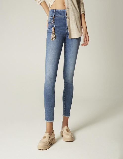 Jeans skinny Studio F corte cintura para mujer 1
