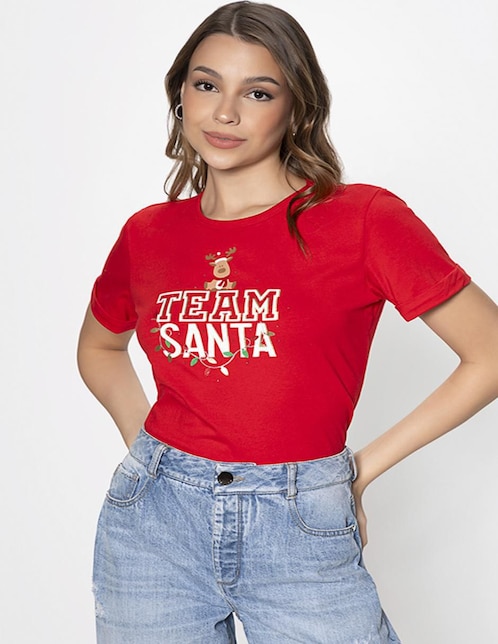 Playera manga corta Studio F cuello redondo para mujer 1