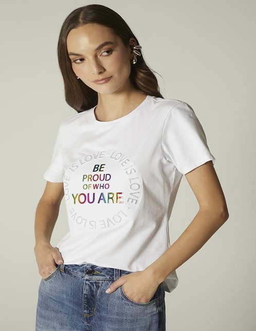 Playera manga corta Studio F cuello redondo para mujer 1