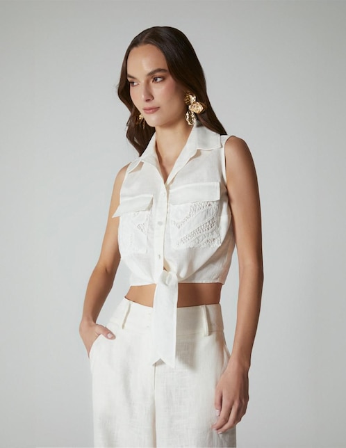 Blusa Studio F sin manga para mujer 1