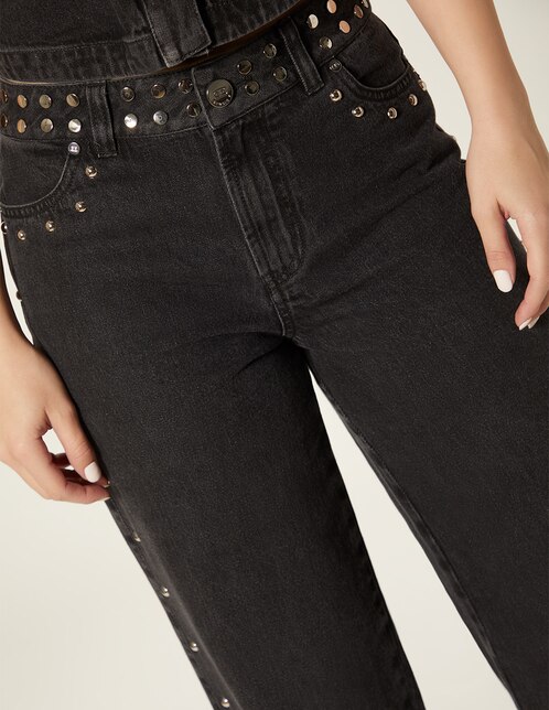 Jeans boot Studio F Denim Black Scratches para mujer 4