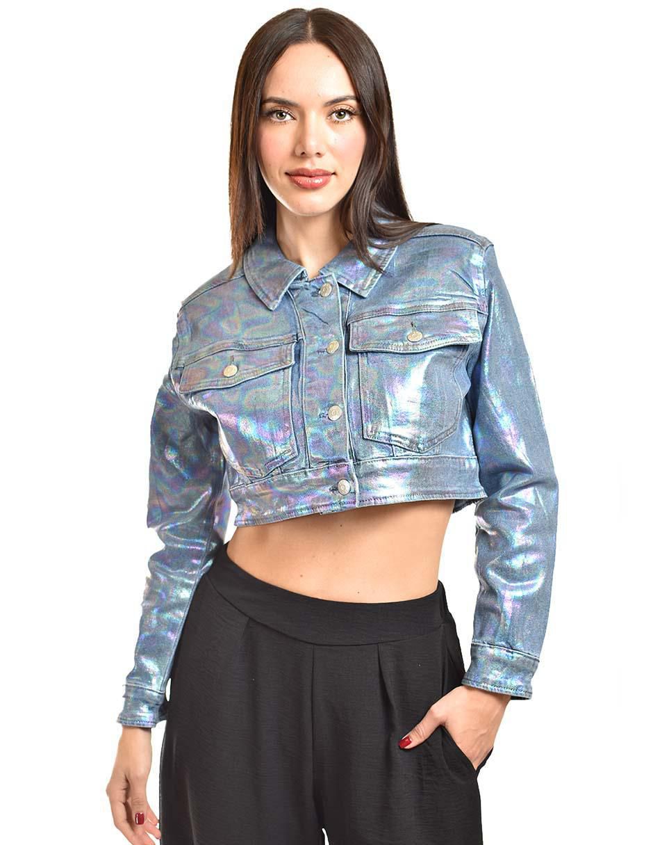 Chamarra Roman Fashion impermeable de mezclilla para mujer